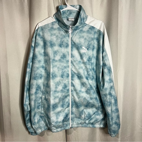 Puma | Jackets & Coats | Puma Blue And White Windbreaker With Cloudy ...